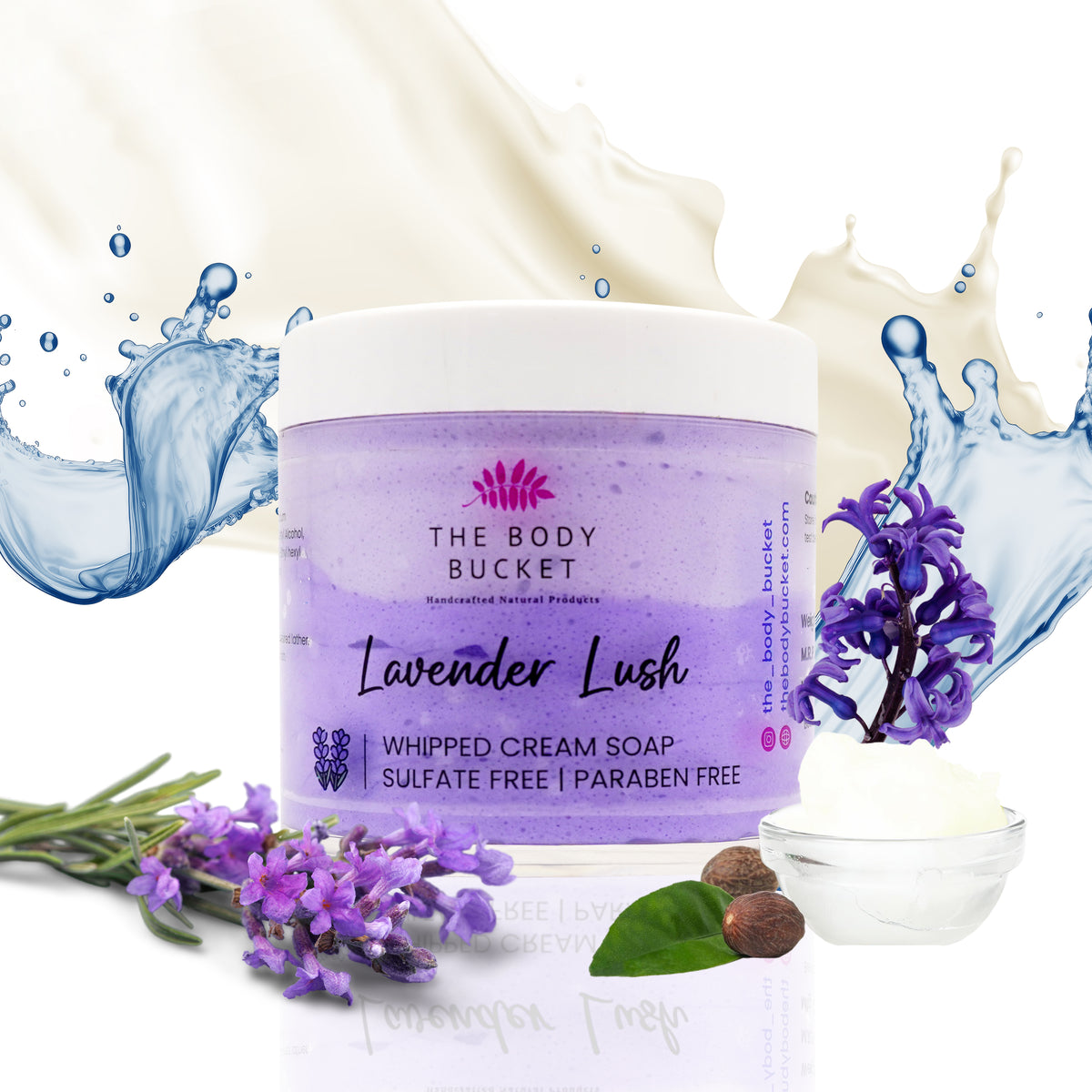 Lavender Lush Whipped Cream Soap – 100 gm, Pack of 2 – The Body Bucket